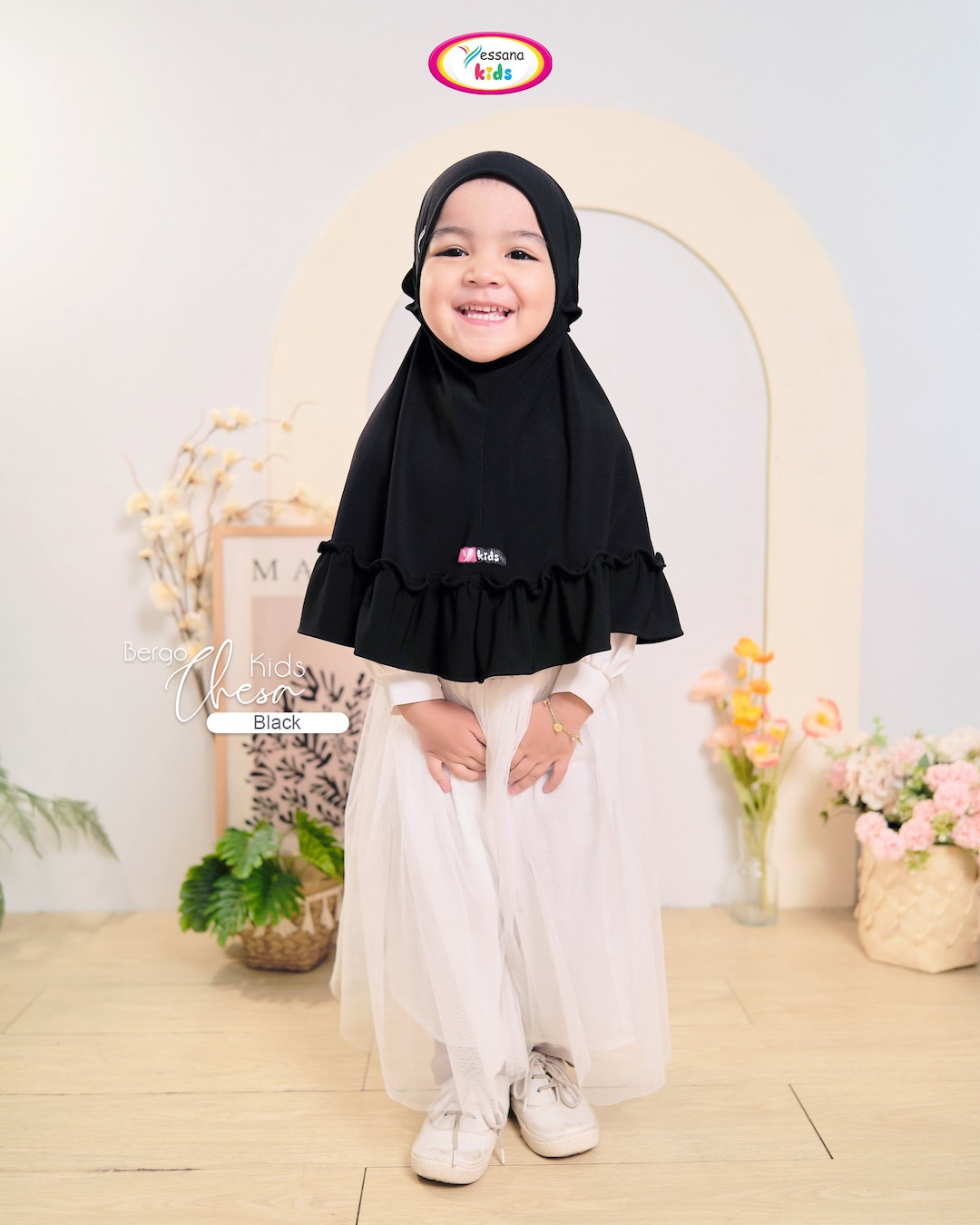 Children Hijab Bergo Chesa by Yessana , Funny Baby Girl Hijab, Baby ...