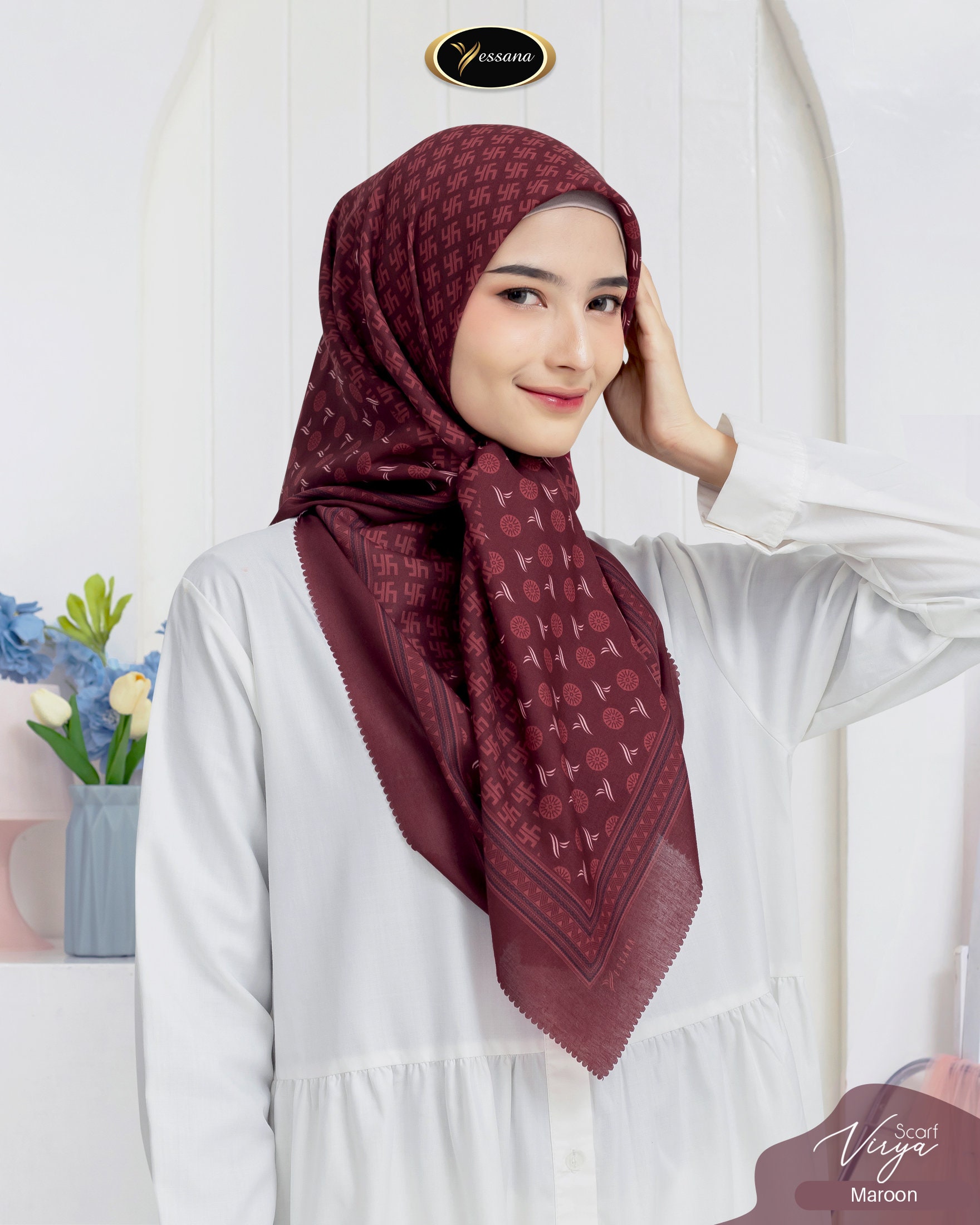 Virya Scarf by Yessana Exclusive Printed Scarf Lasser Cut Premium Shawl ...