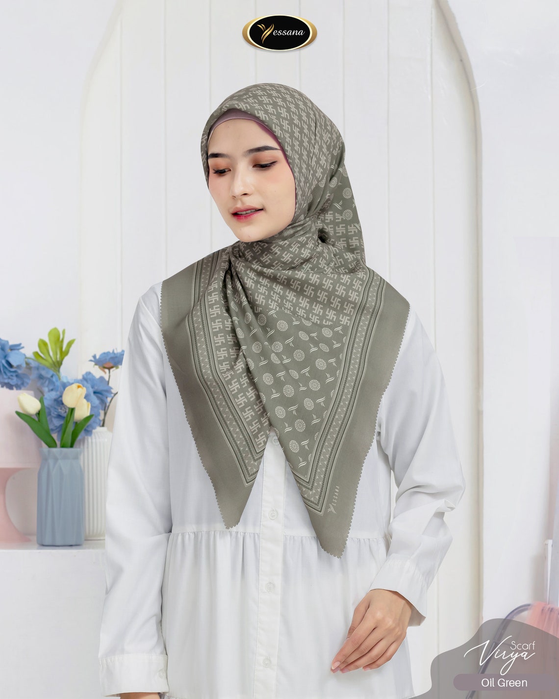 Virya Scarf by Yessana Exclusive Printed Scarf Lasser Cut Premium Shawl Headwrap for Women ...