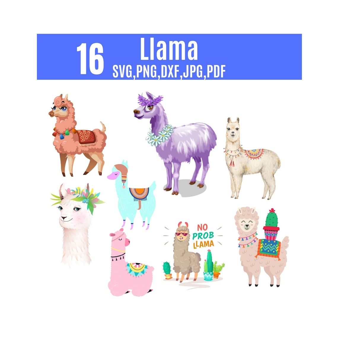 Lama svg, Lama Clipart, Lama Bundle svg, Lama png, Alpaka svg-Dateien ...