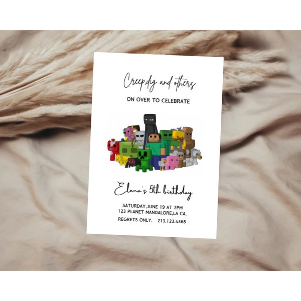 Mine Theme Birthday Invitation - Etsy