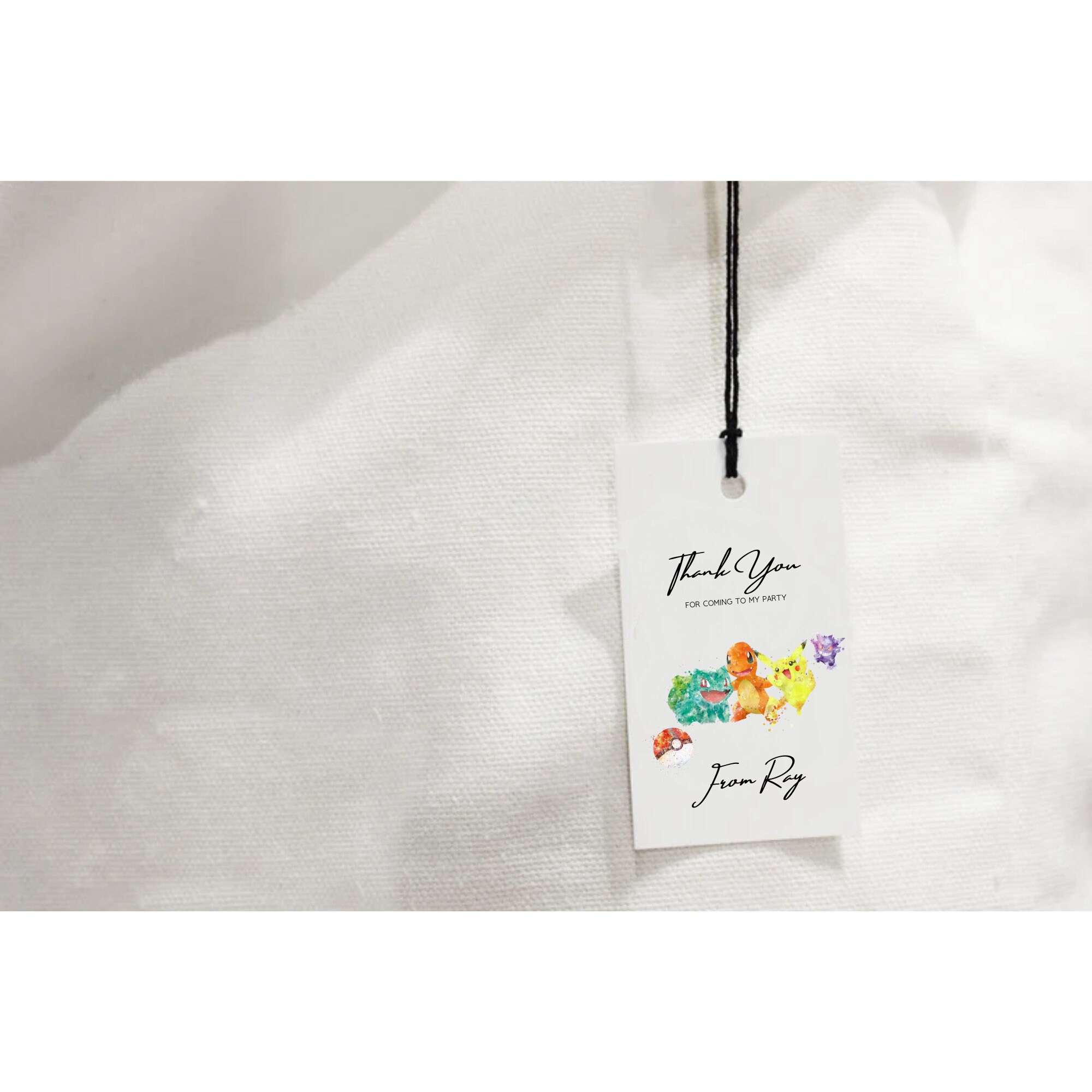 Pokemon Thank You Tags, Pokemon Birthday Favor Tags, Monster Birthday ...