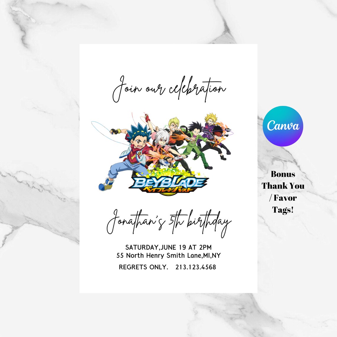 Beyblade Birthday Invitation Editable Template, Printable Birthday ...