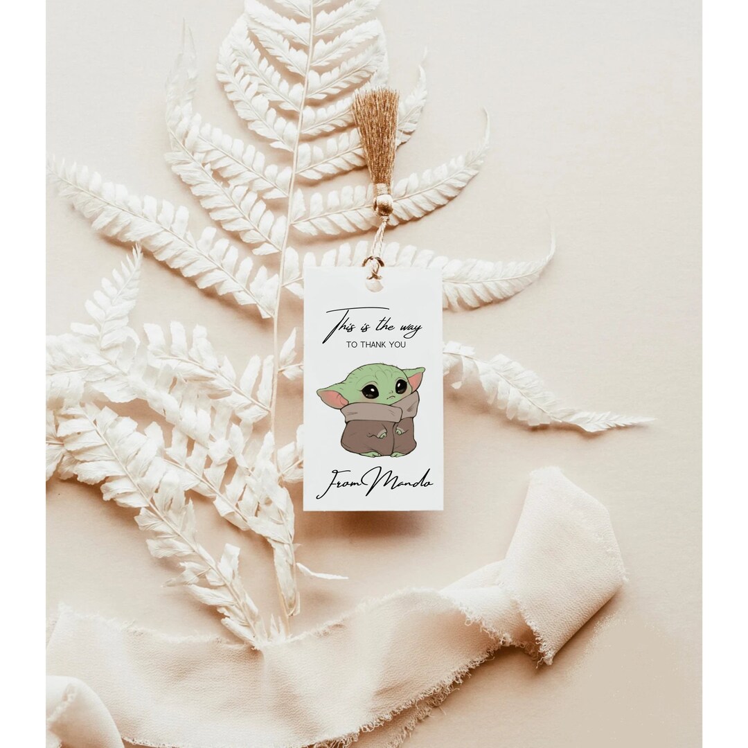 Baby Yoda Birthday Thank You Tags, Mandalorian Birthday Tags, Star Wars ...