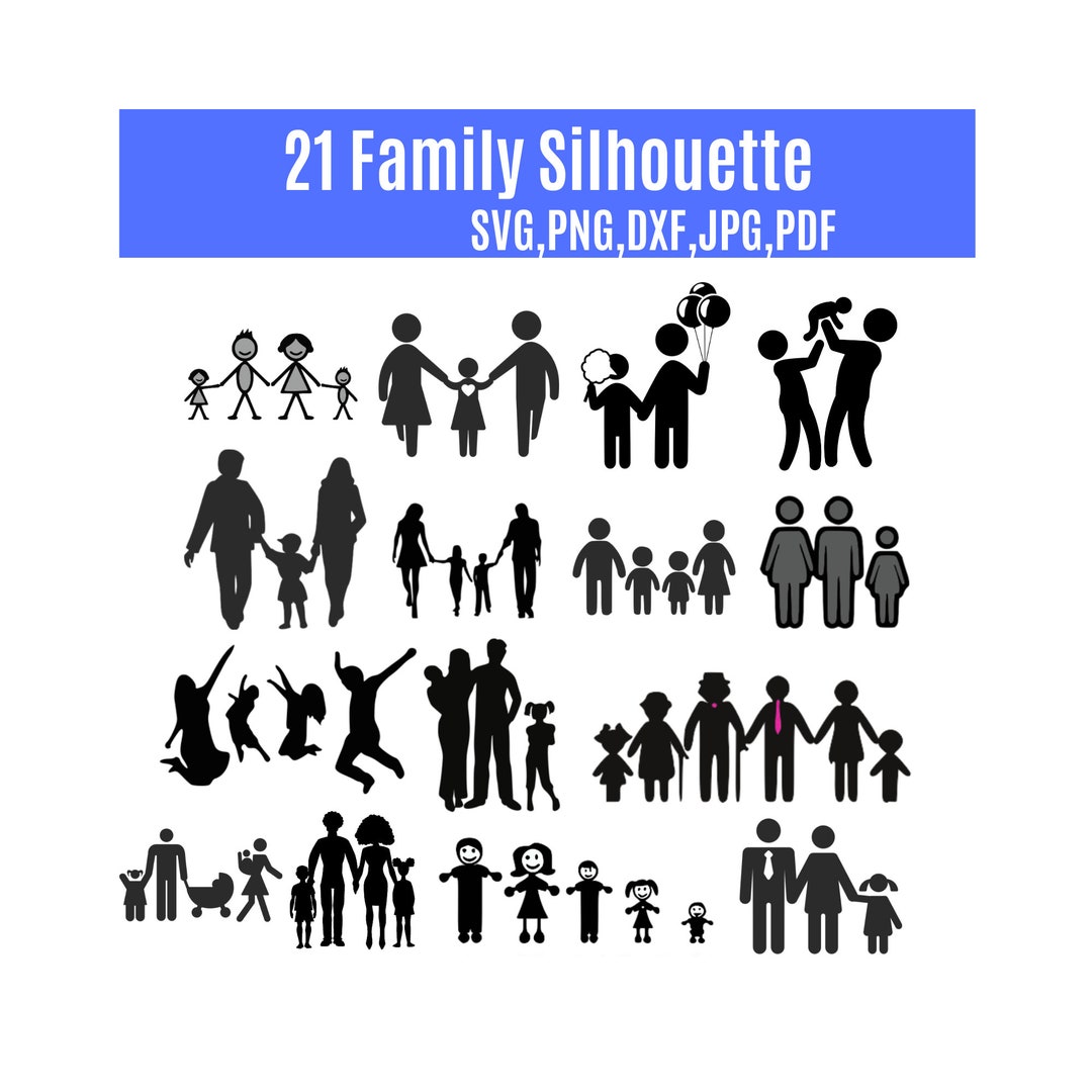 Family Svg, Family Svg Bundle, Family Silhouette Svg,stick Figure Svg ...