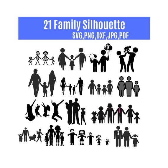 Family Svg Family Svg Bundle Family Silhouette Svgstick | Etsy Canada