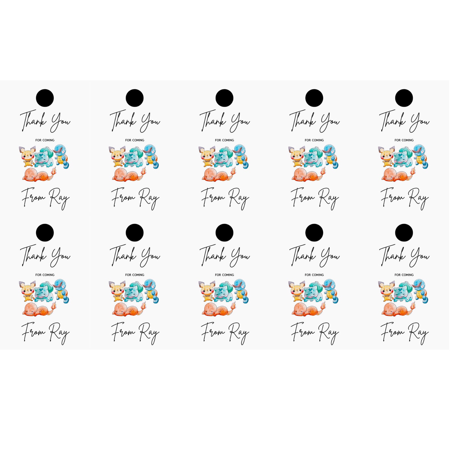 Among Us Birthday Thank You Tag Template Editable, Birthday Party Favor ...