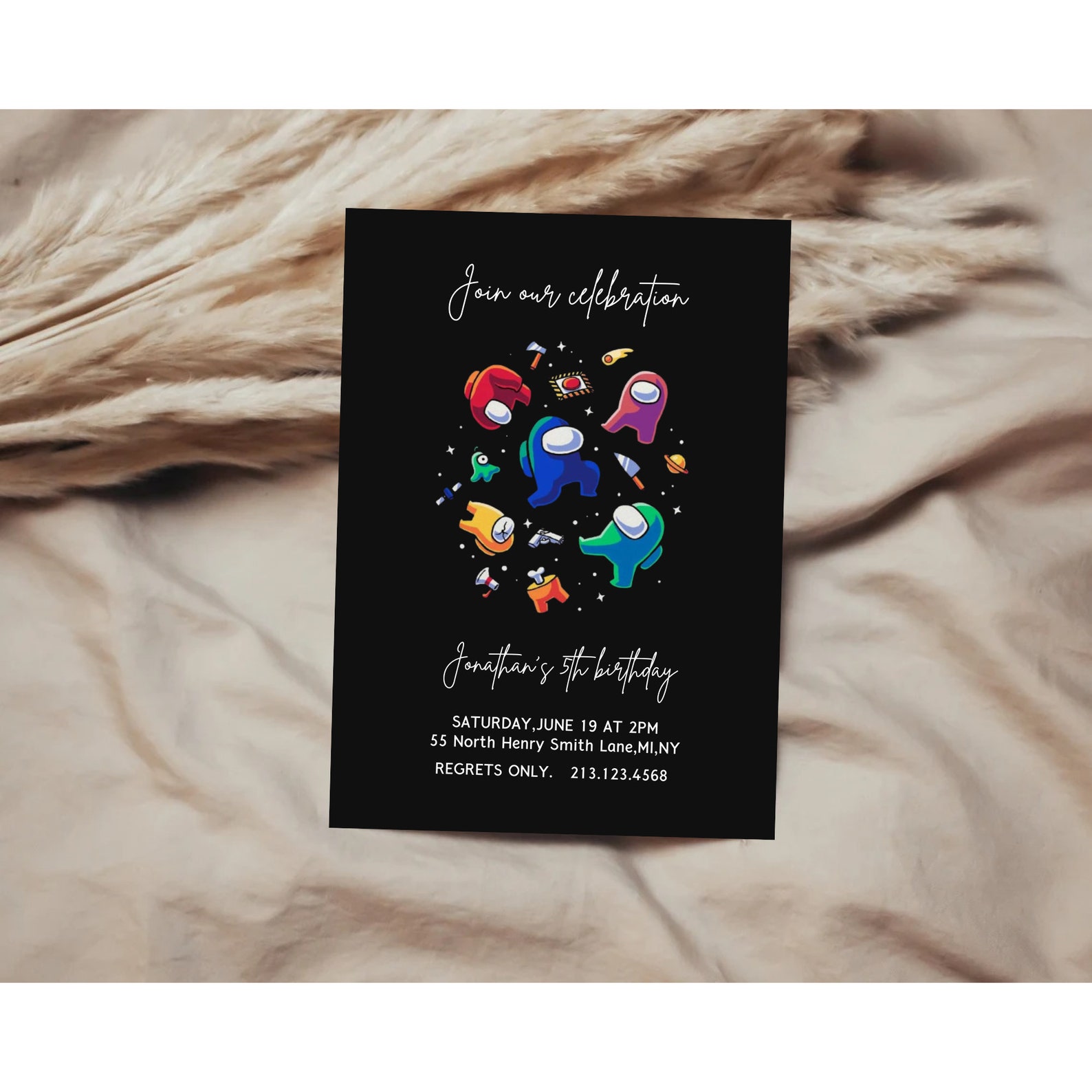 Among Us Birthday Invitation Editable Template, Printable Birthday ...