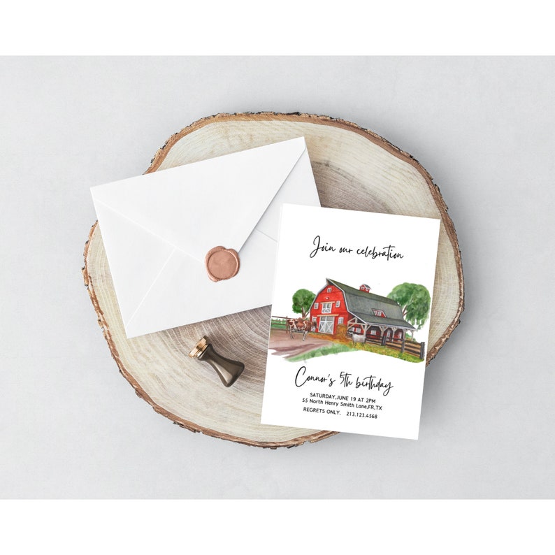 Farm Birthday Invitation Template, Barnyard Birthday Invitation, Ranch ...