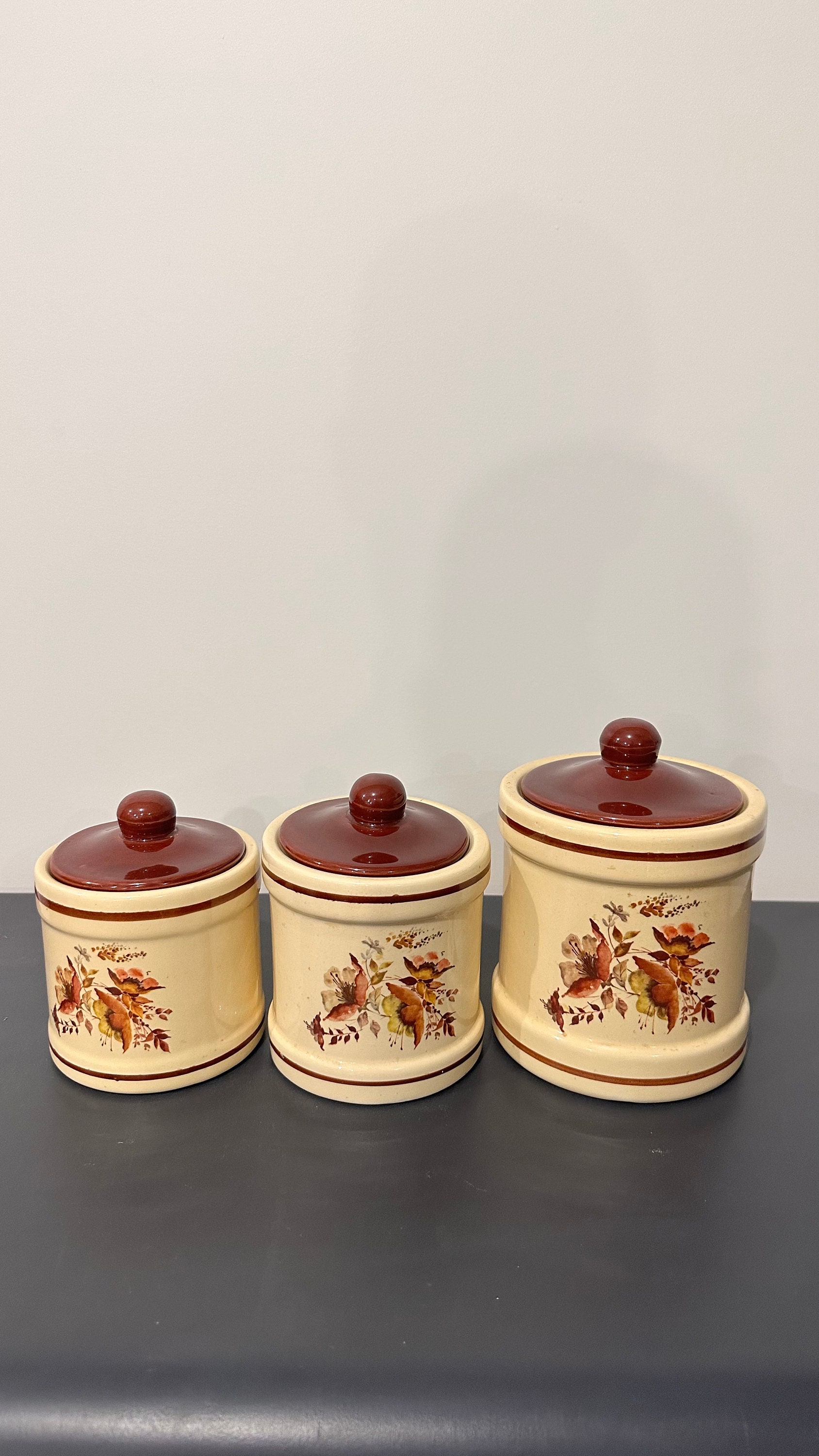 Vintage Ceramic Cookie Jar Set of Three / Antique Set of - Etsy