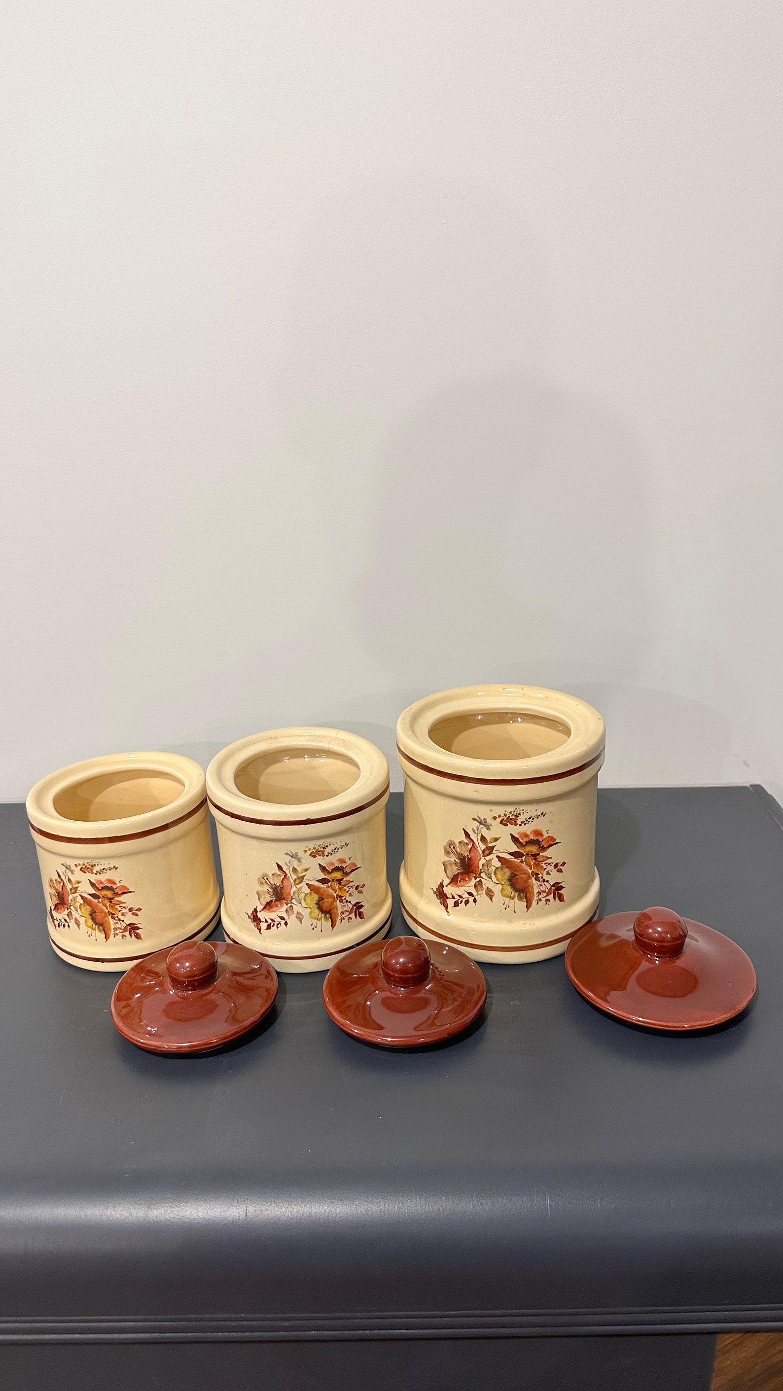 Vintage Ceramic Cookie Jar Set of Three / Antique Set of - Etsy