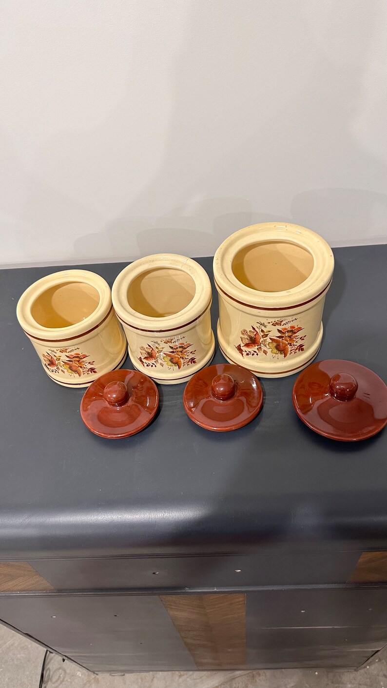 Vintage Ceramic Cookie Jar Set of Three / Antique Set of - Etsy