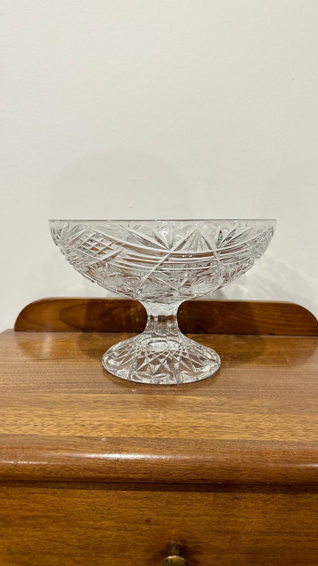 VTG Estate Bohemian Czech Kusak Brilliant Cut Pinwheel Crystal Footed ...