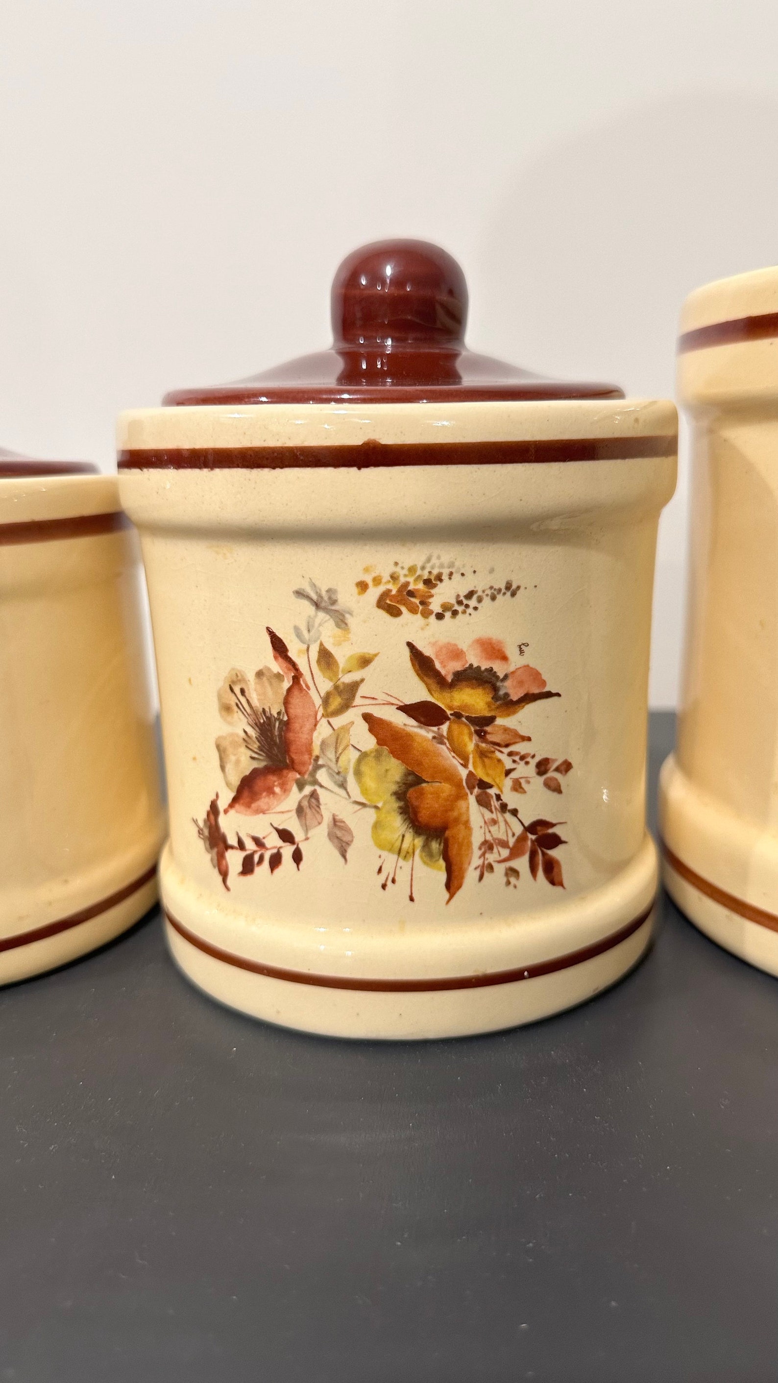 Vintage Ceramic Cookie Jar Set of Three / Antique Set of - Etsy