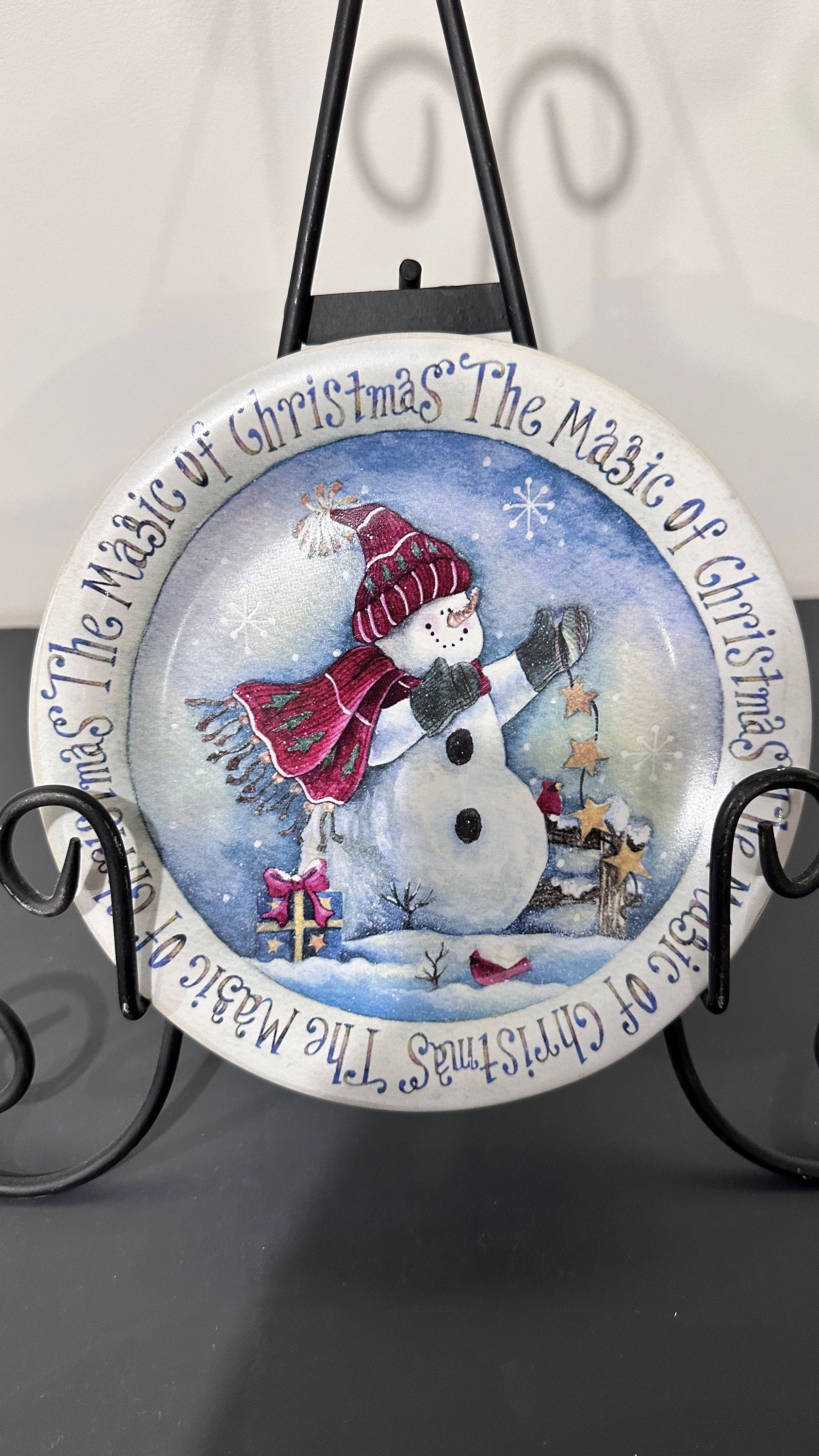 Decorative Snowman Plates Christmas / Snow Snowflakes Reads - Etsy