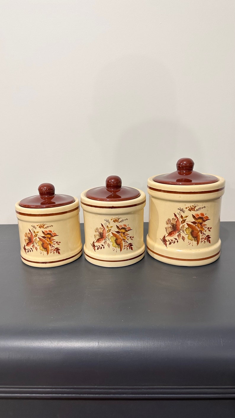Vintage Ceramic Cookie Jar Set of Three / Antique Set of - Etsy