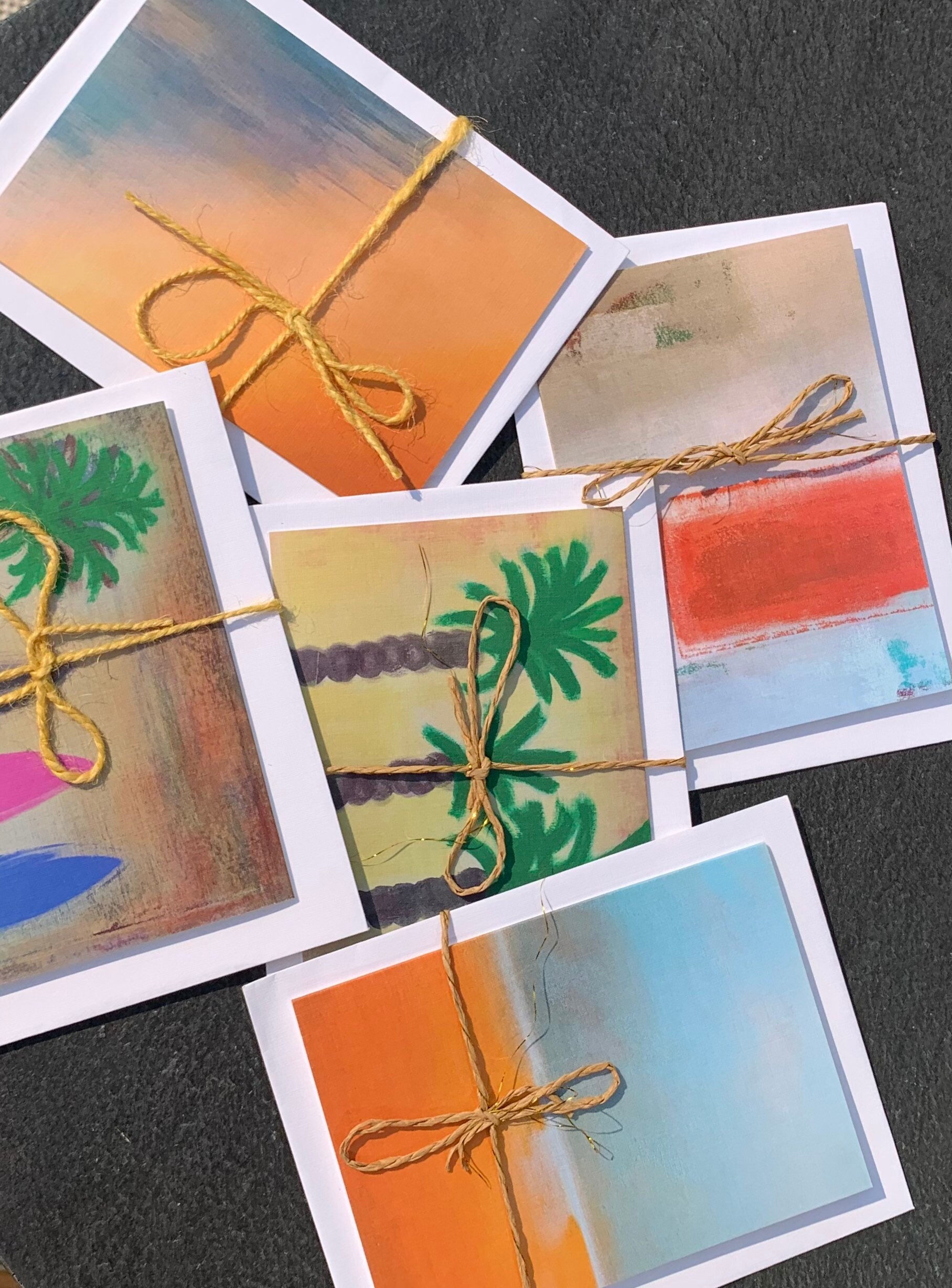5 Pack Assorted Art Cards on Luxurious Linen Card Stock, Original ...