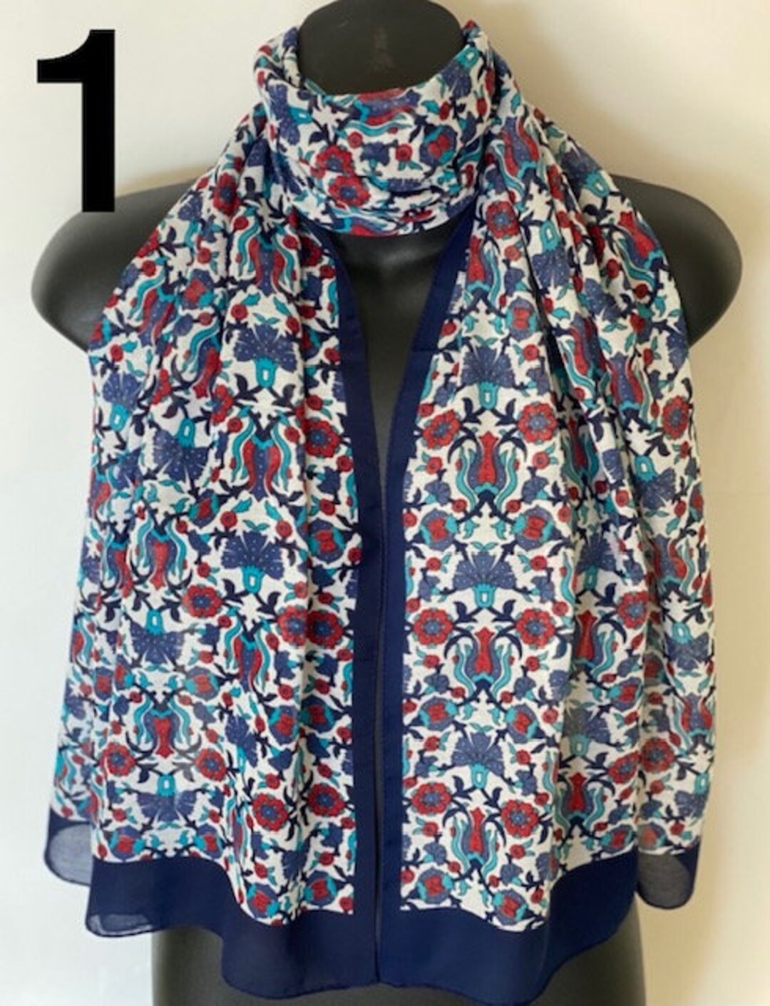 Multi Pattern Scarf, Traditional Design, 154*56 Cm, %100 Cotton Shawl ...
