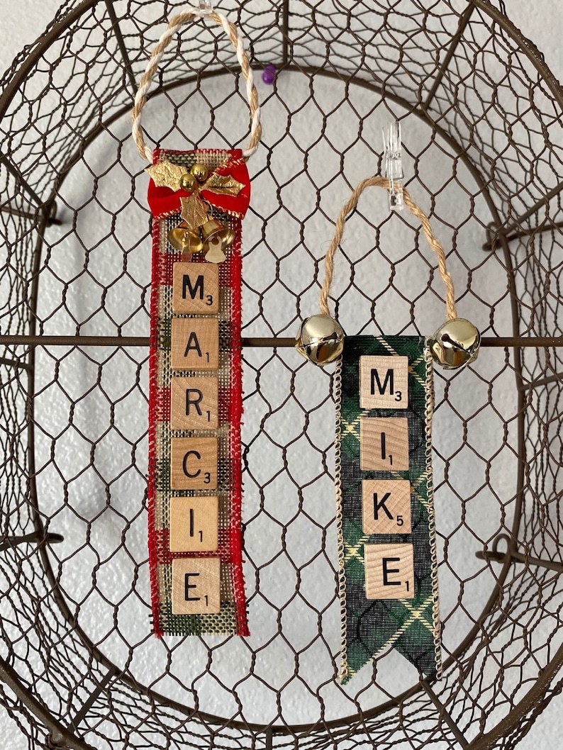Scrabble Tile Ornaments - Etsy