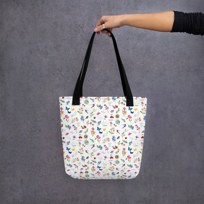 Tote Bag - Botanical Spring / Summer Pattern - Etsy