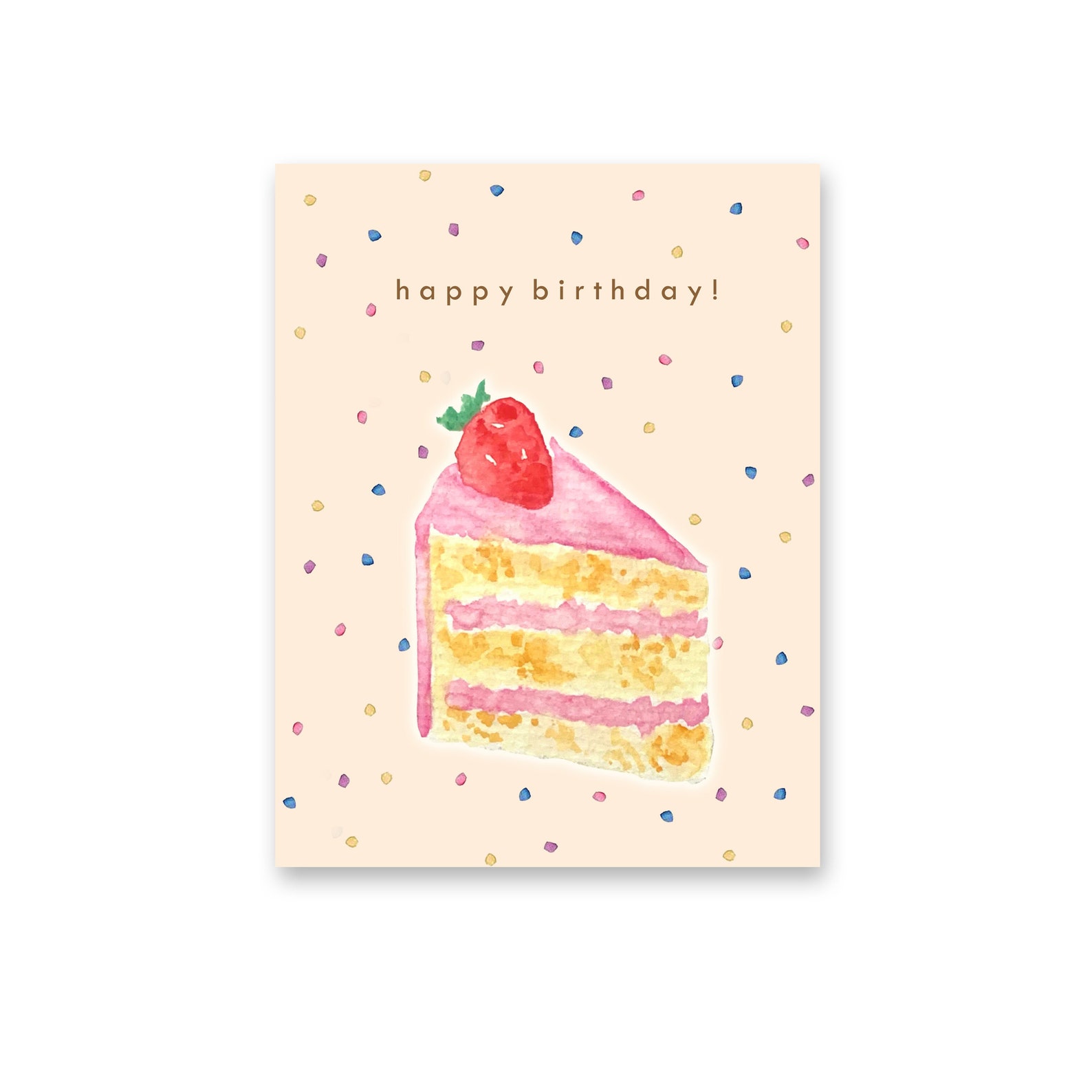 Happy Birthday Greeting Card | Birthday Cake Card for Girl | Cake Slice ...