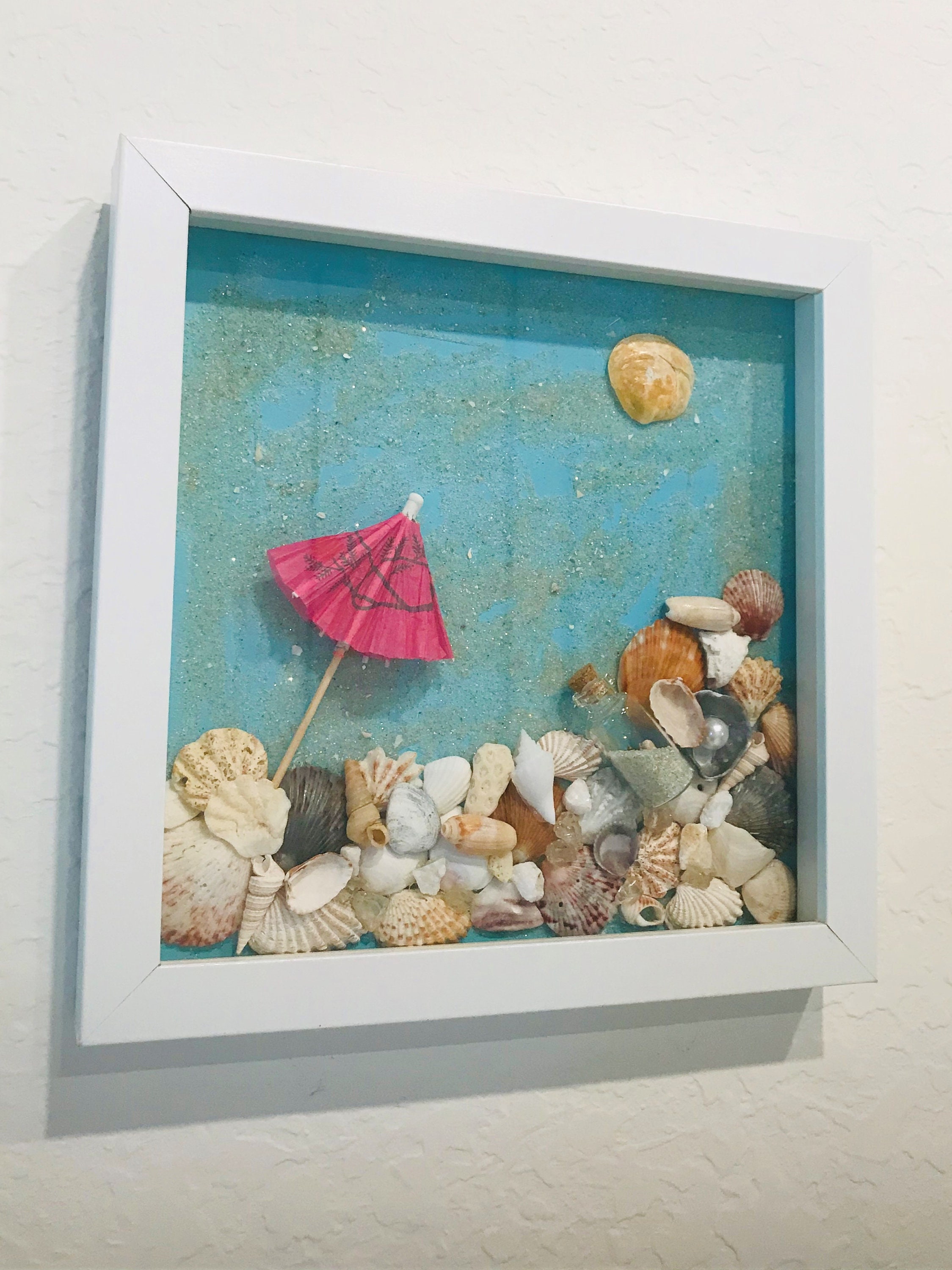 Shell Art Shadow Box-sea Shell Shadow Box-holiday Gift - Etsy