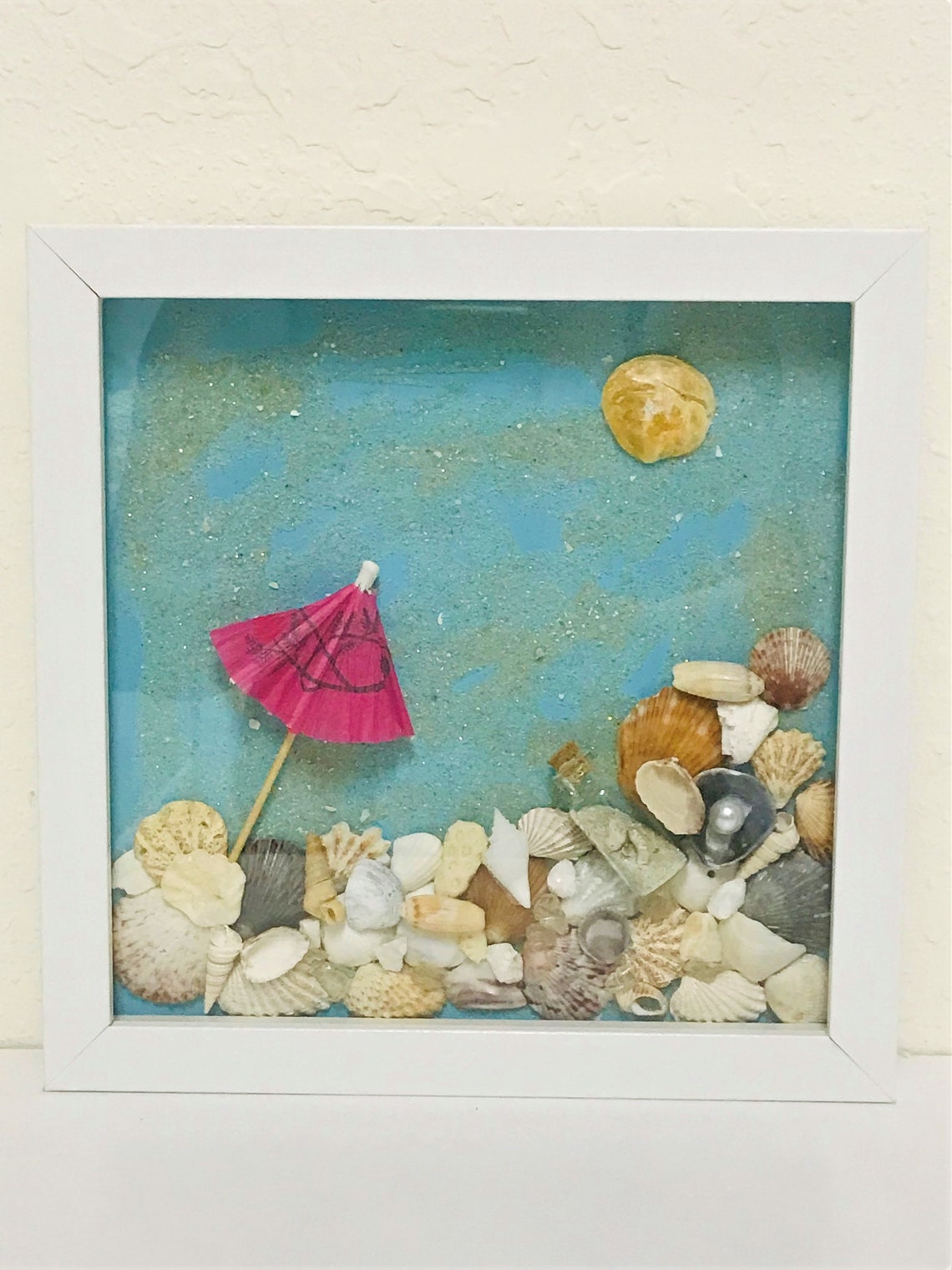 Shell Art Shadow Box-sea Shell Shadow Box-holiday Gift - Etsy