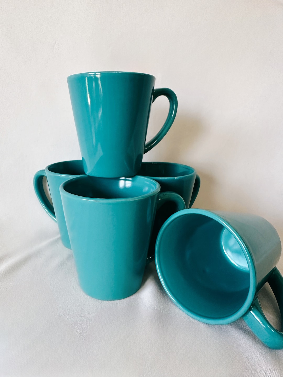 Trisa Teal Mugs Set of 5 - Etsy