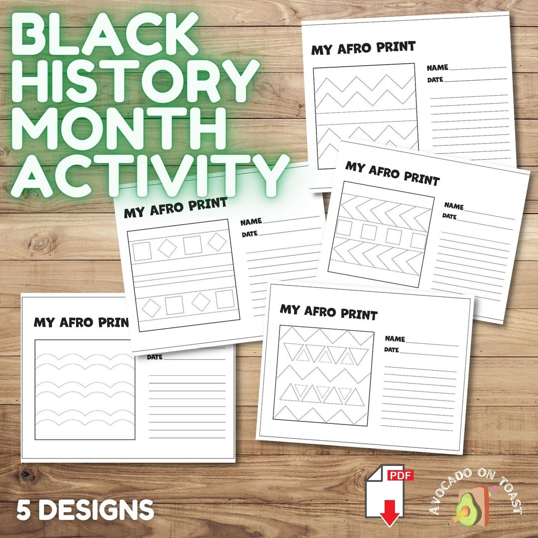Black History Month: Afro Print Activity | Printable | PDF | - Etsy