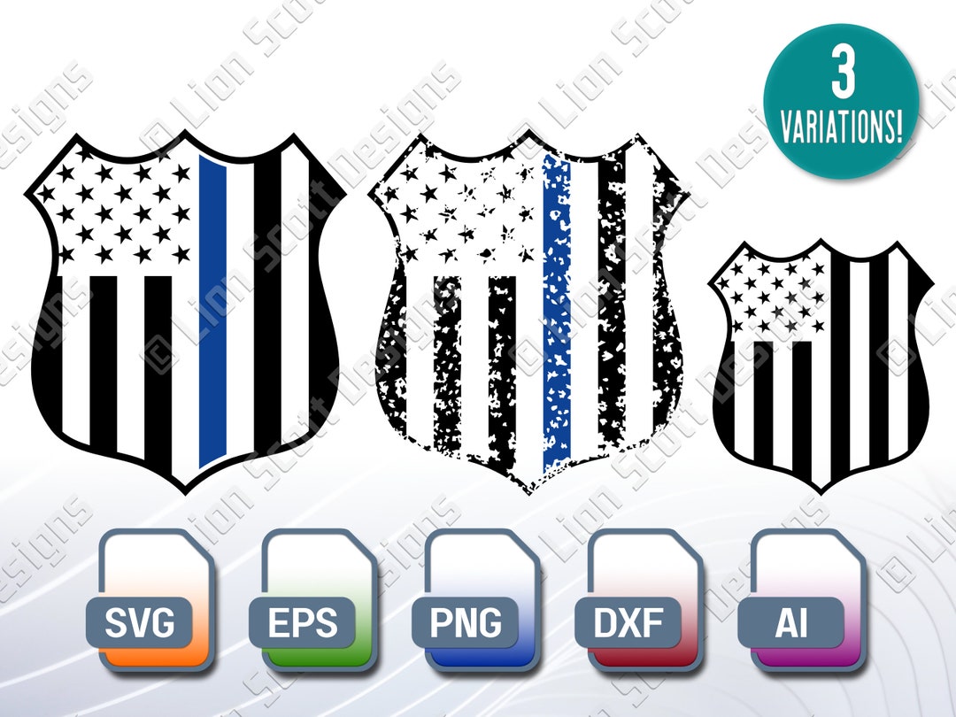 Police Badge American Flag Vector Design | Digital Download | EPS, SVG ...