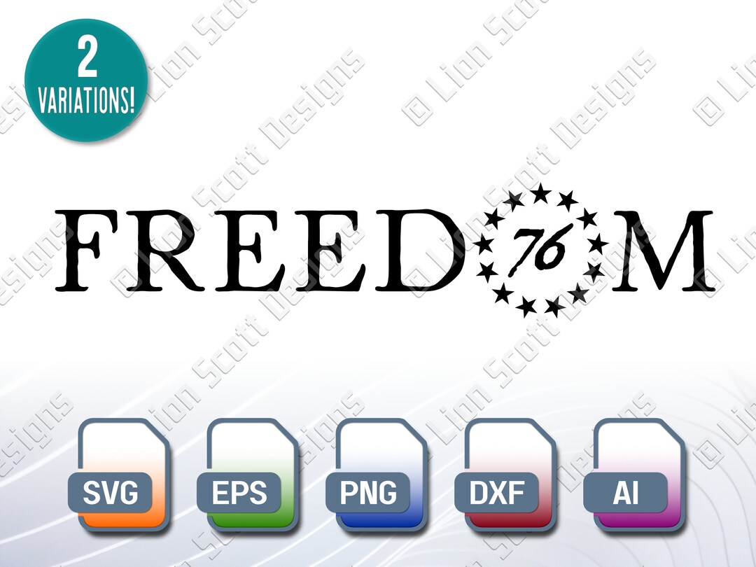Freedom 1776 Vector Design | Digital Download | EPS, SVG, DXF and More ...