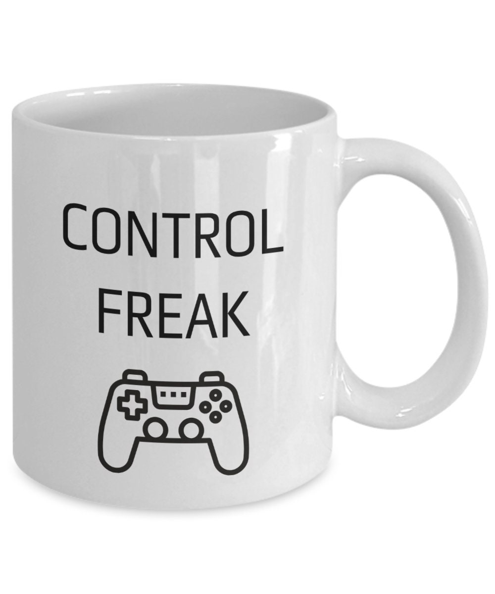 Control freak mug, gamer coffee cup, video game players gag birthday ...