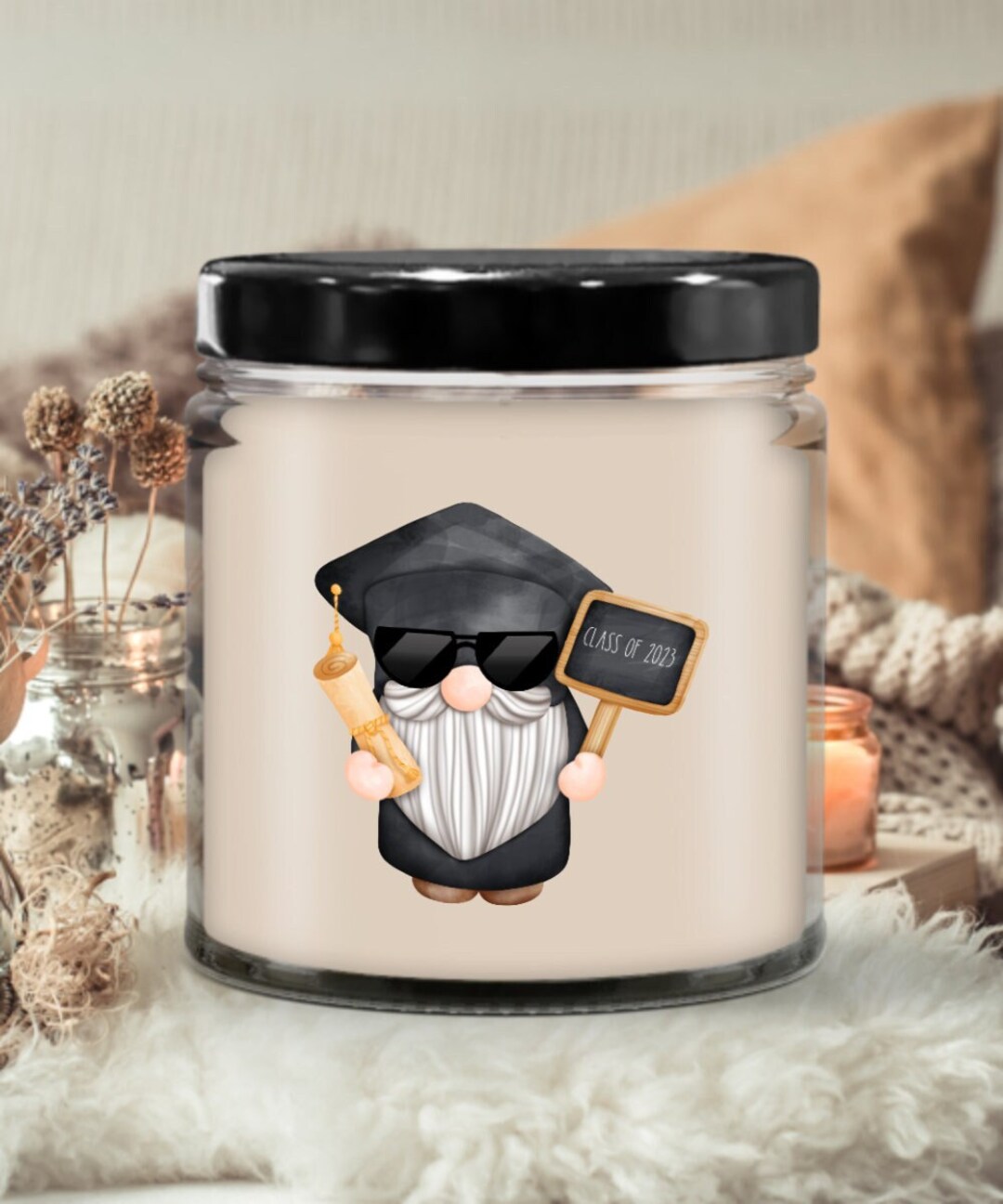 Graduation Day Candle, 2023 Graduation Gifts, Gnome Candle Gifts ...
