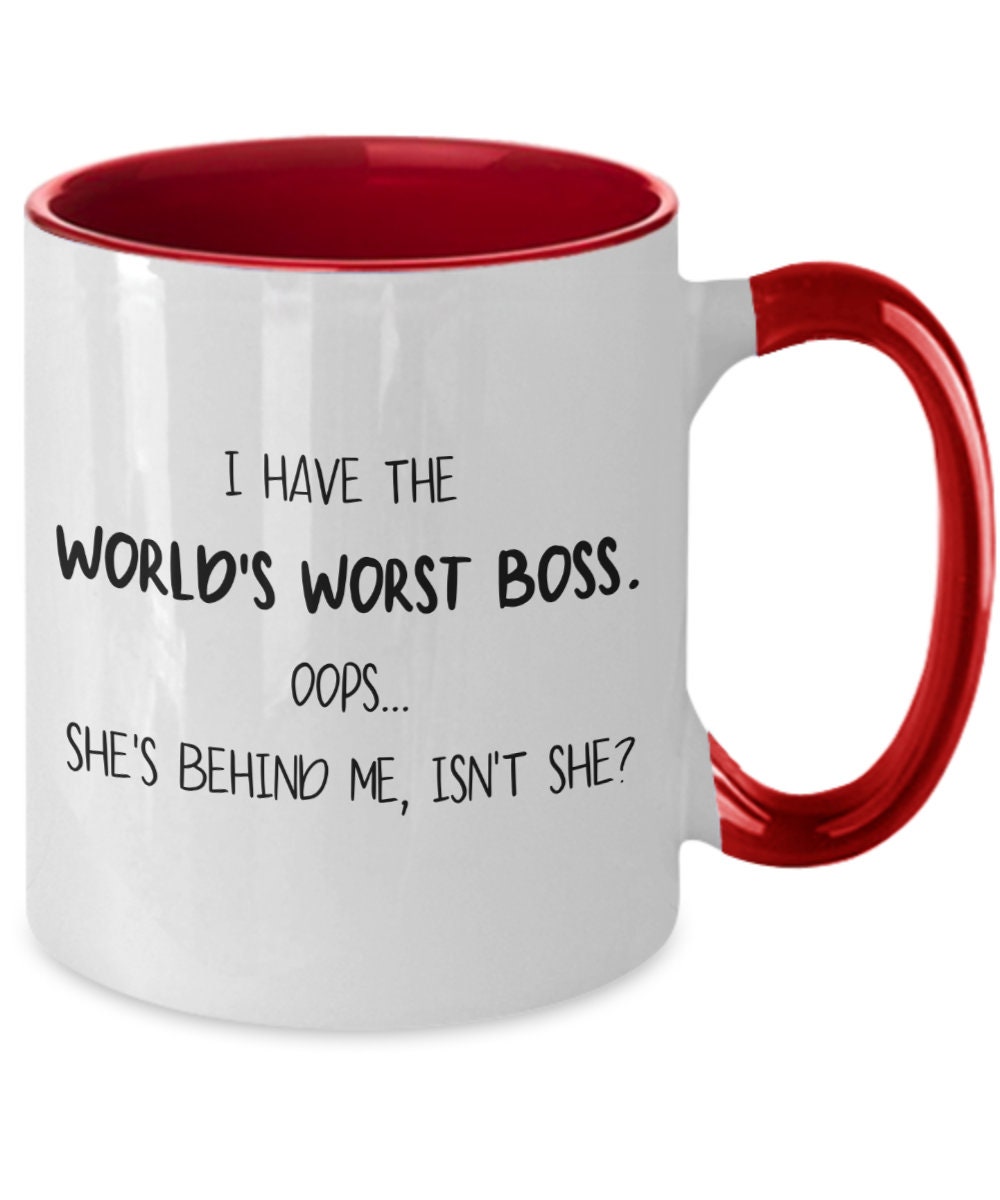 World's Worst Boss Mug, Coffee Cup for Boss, Boss's Day Coffee Cup, Two ...