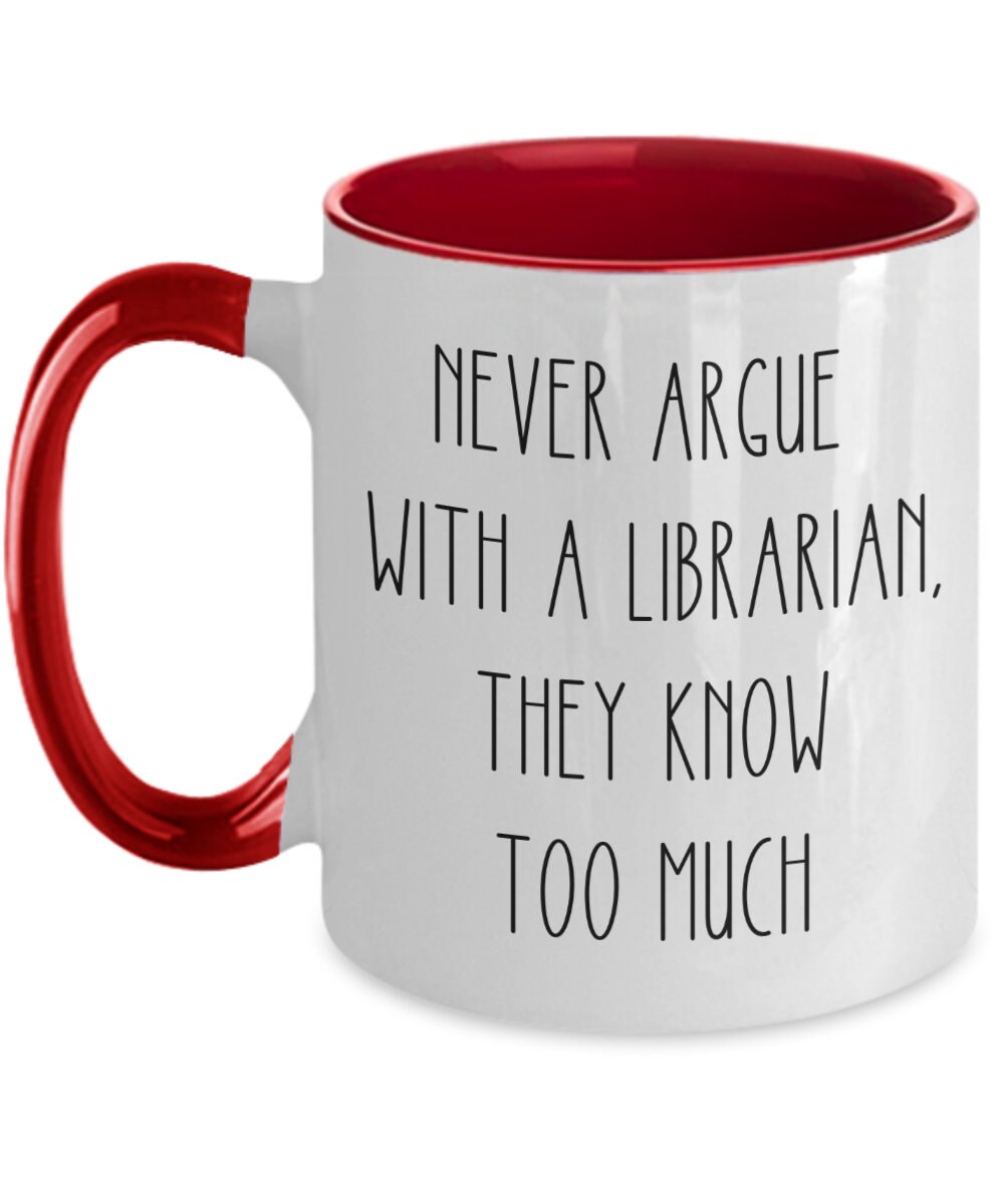 Funny Librarian Coffee Cup, Two Toned Librarian Mug, School Library ...