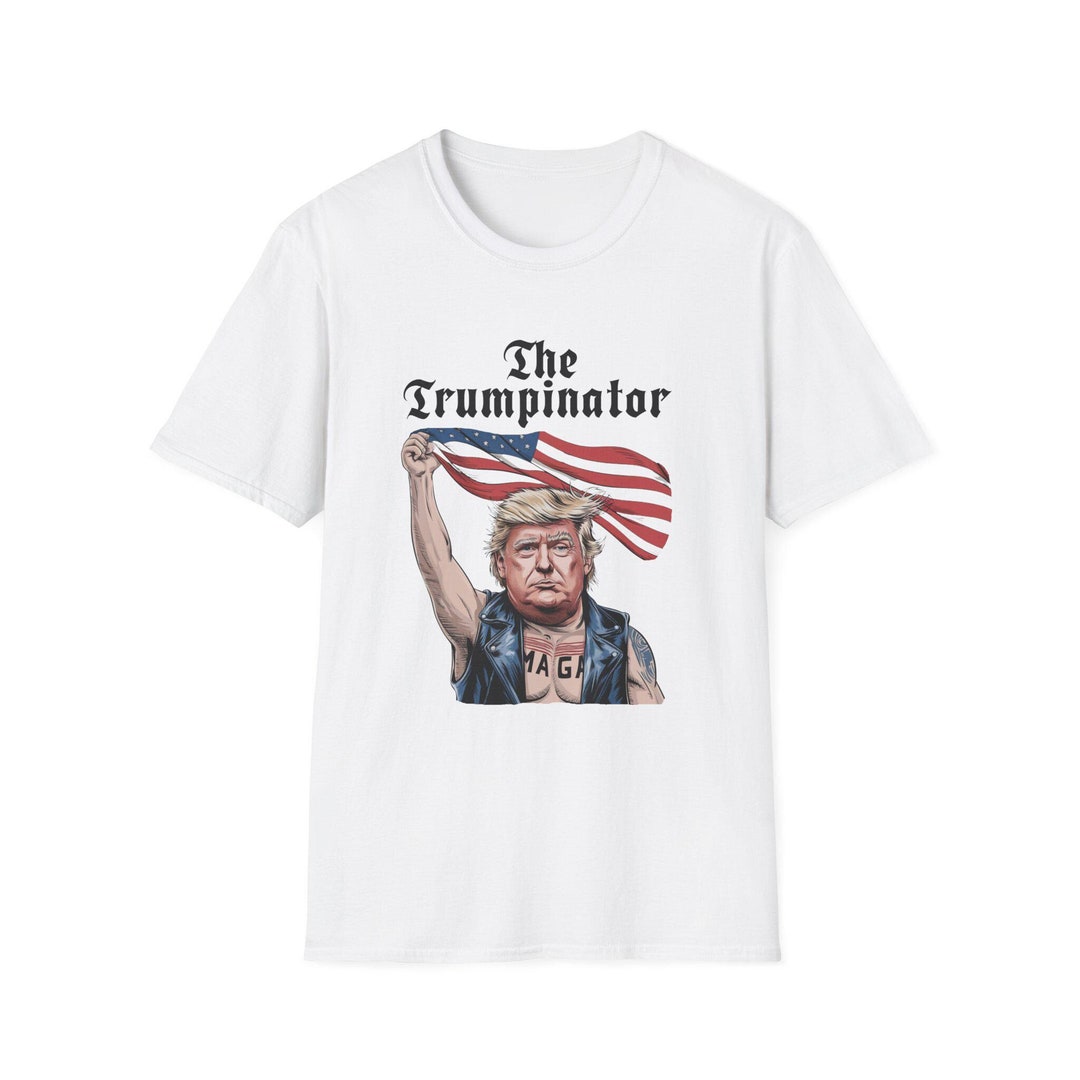 Funny the Trumpinator Political Graphic Tee, Unisex Softstyle T-shirt ...