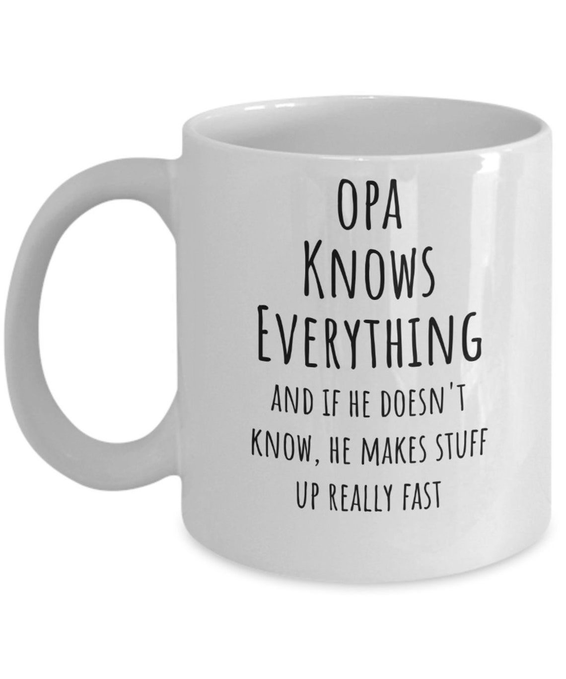 Funny Opa Mug, Gifts for Opa, Opa Knows Everything Coffee Cup, cool ...