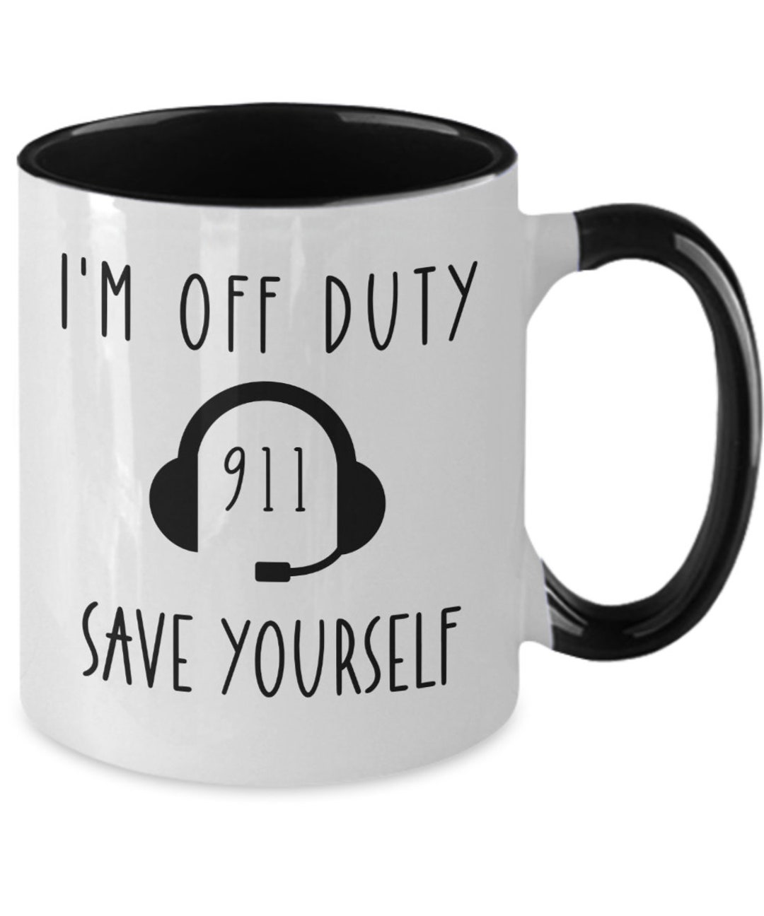 Funny 911 Operator Mug, Police Dispatcher Two Toned Coffee Cup, Gag ...