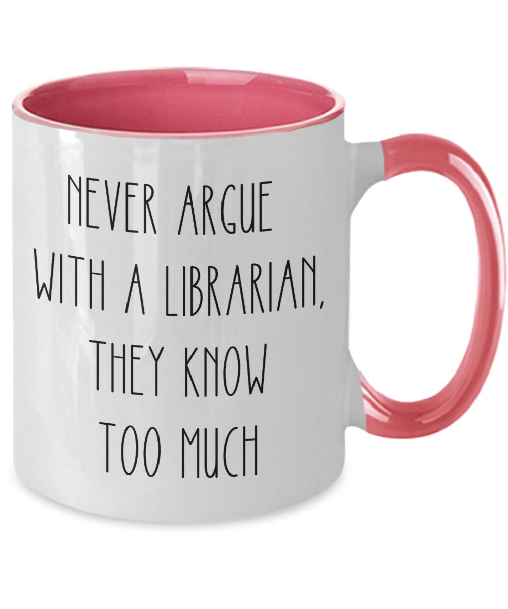 Funny Librarian Coffee Cup, Two Toned Librarian Mug, School Library ...