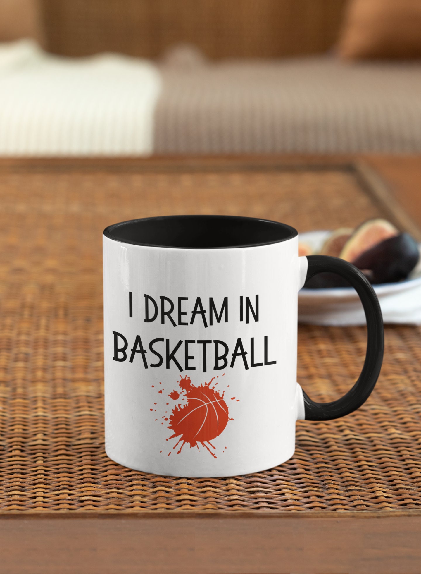 Funny Basketball Mug, Basketball Gifts, March Madness Two Toned Coffee ...