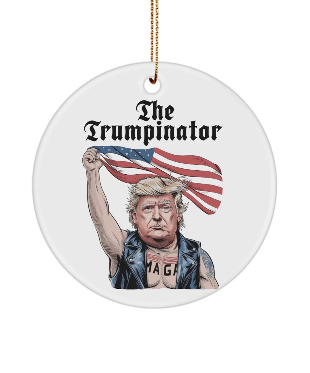 The Trumpinator Ceramic Christmas Ornament, Maga Gifts for Friends and ...