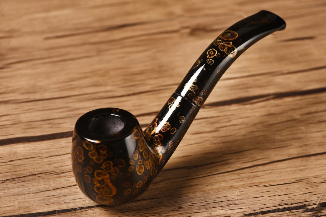 Full Apple Bent Lacquer Tobacco Pipe Tradition Handmade Natural Lacquer ...
