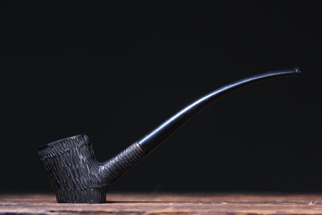 Poker Tobacco Pipe Natural Ebony Wood Handmade Wooden Pipe Sandblast ...