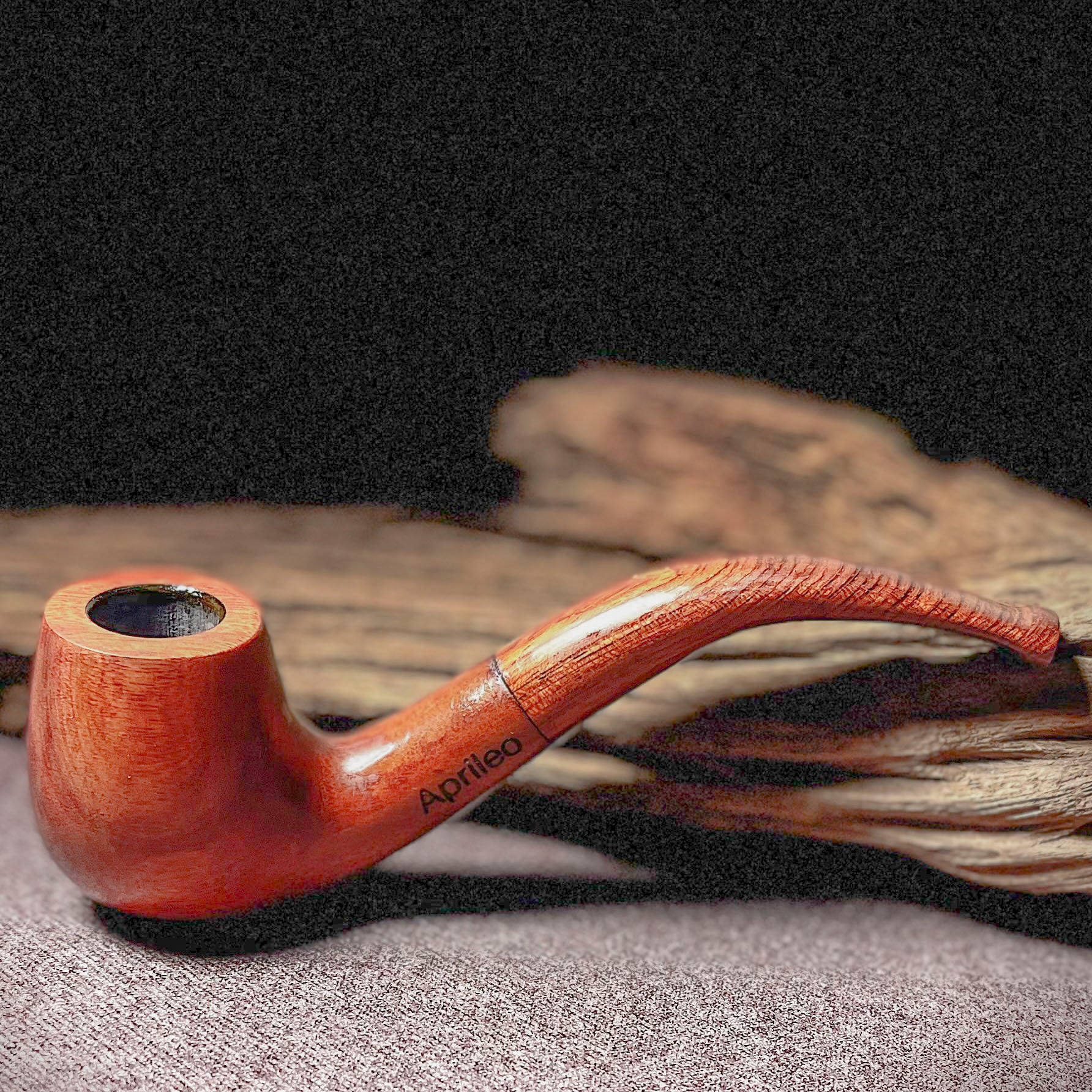 Full Apple Bent Tobacco Pipe Handmade Wood Stem Natural Wood Pipe - Etsy