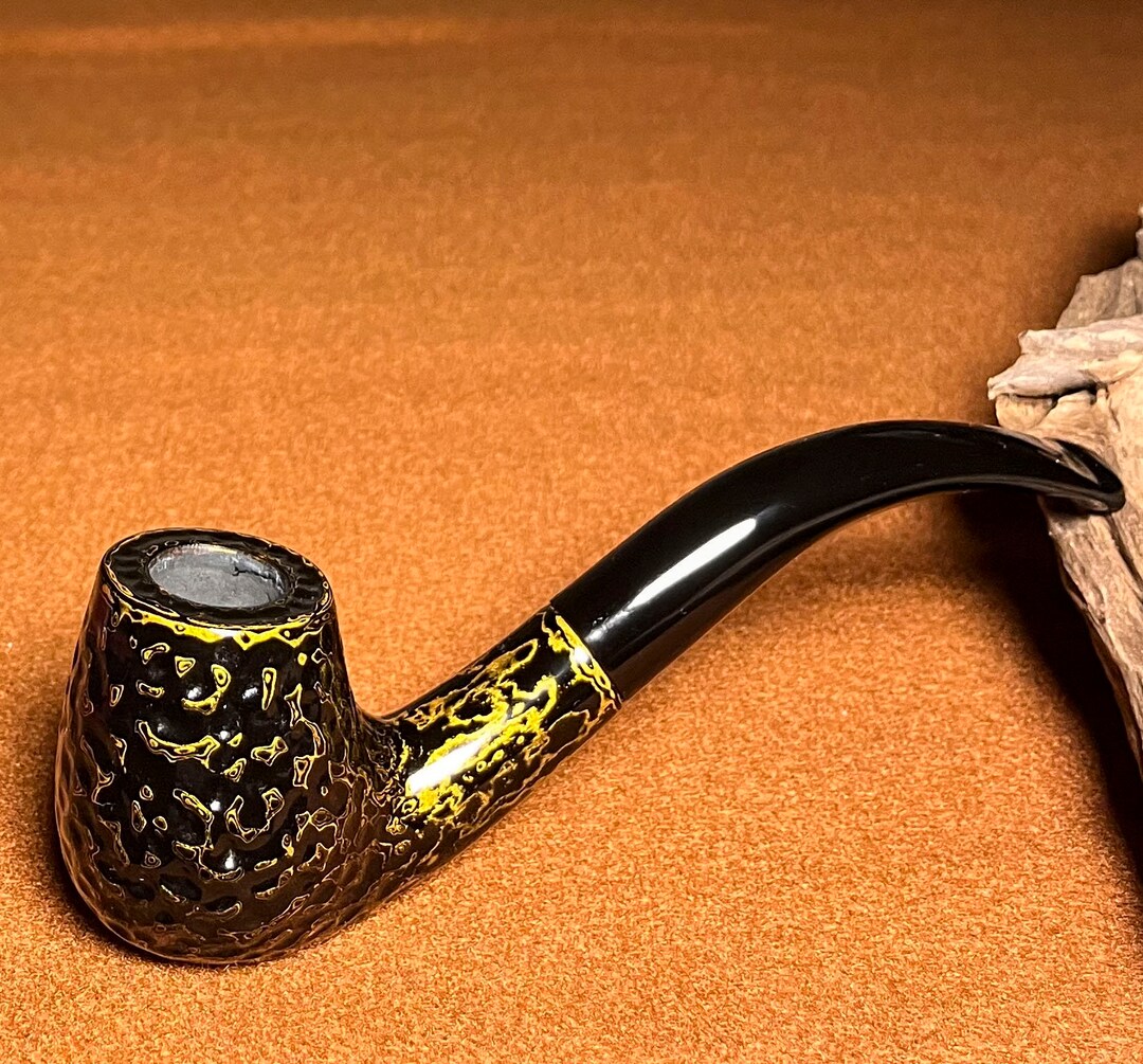 Lacquer Tobacco Pipe Full Apple Bent Tradition Handmade Natural Lacquer ...