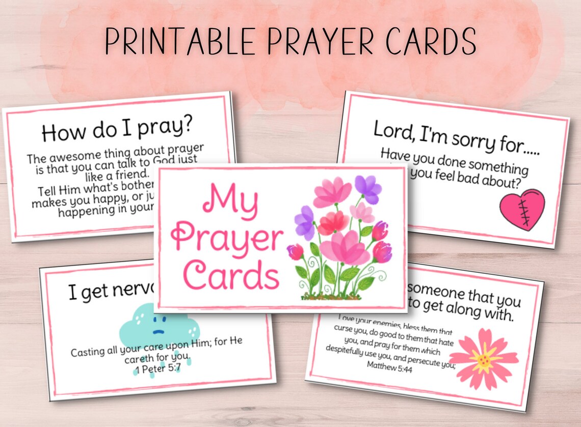 Printable Prayer Cards | Prayer Cards for Kids | Prayer Box | Prayers ...