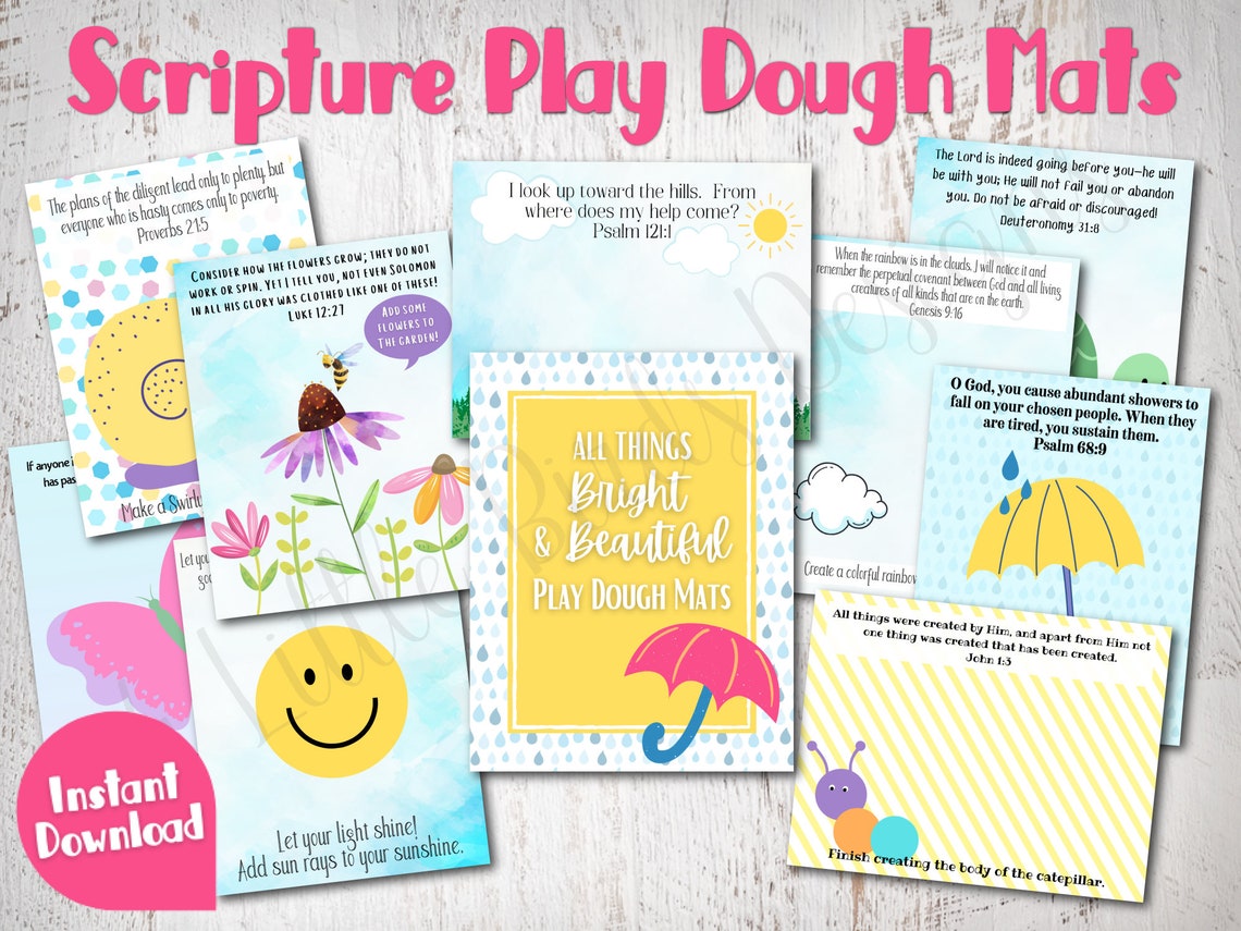 Scripture Playdough Mats for Kids | Printable Activity Mats | Preschool ...