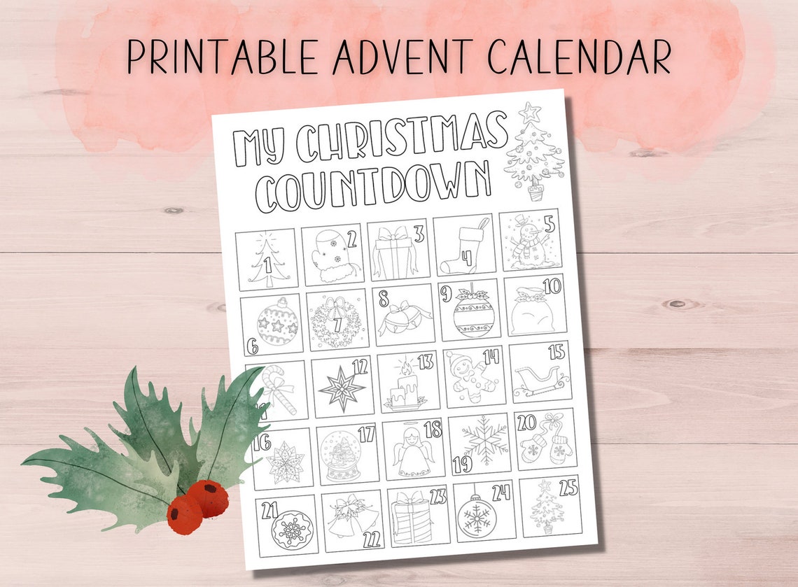 Printable Advent Calendar for Kids | Christmas Countdown | Christmas ...