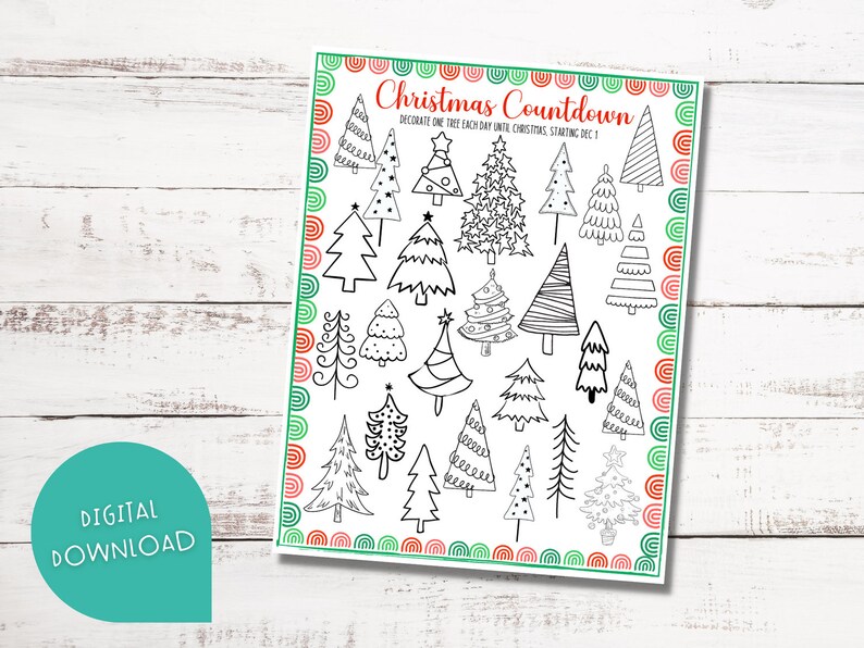 Christmas Countdown Printable | Countdown to Christmas Coloring Page ...