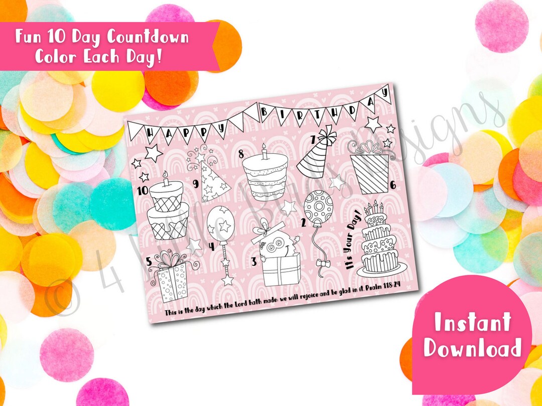 Birthday Countdown for Kids | Birthday Activity | Birthday Calendar ...